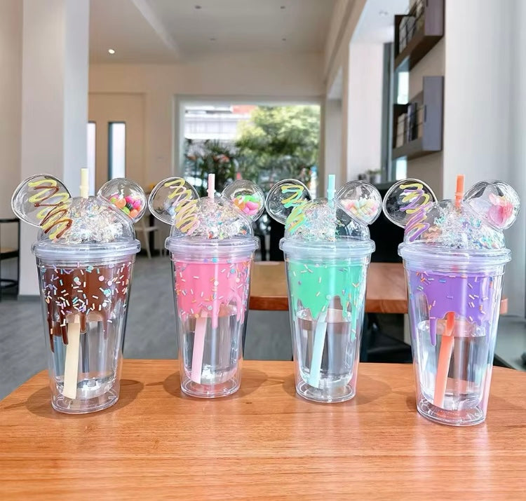 Vaso deMickey Mouse Helado Gomitas transparente 450ml 1002 con popote ...